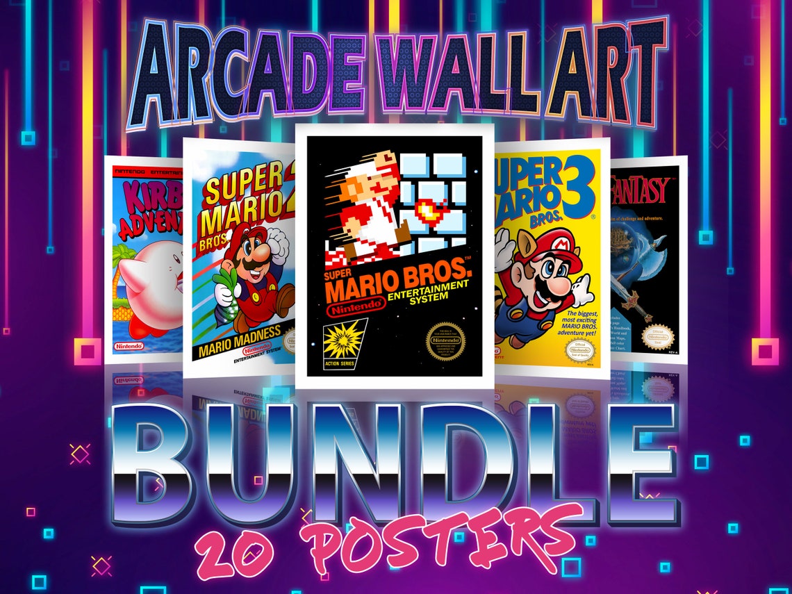 Arcade Wall Art, NES Games Posters Pack, Retro Gaming Posters, Wall Art ...