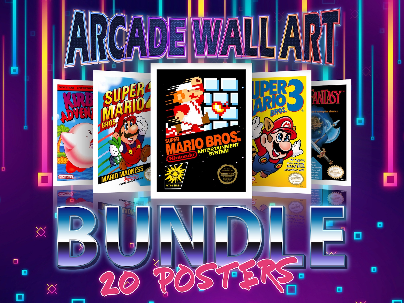 Arcade Wall Art, NES Games Posters Pack, Retro Gaming Posters, Wall Art ...