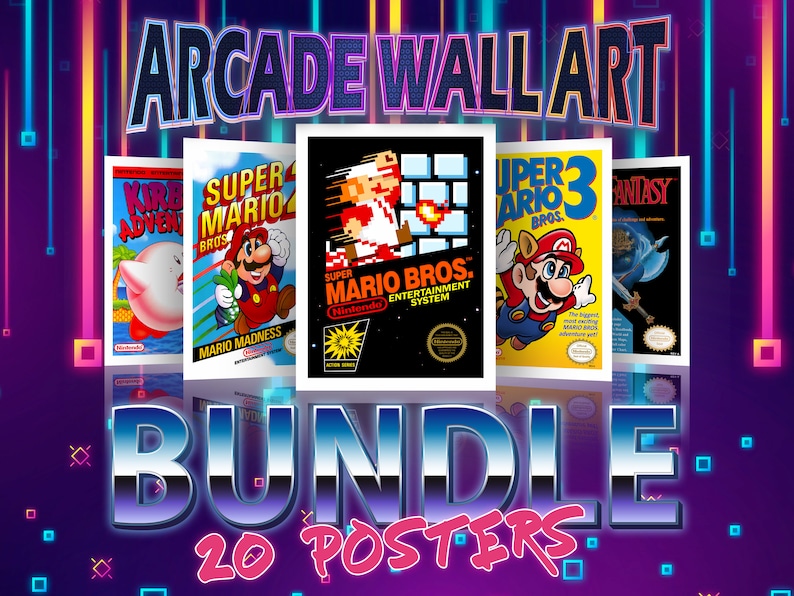 Arcade Wall Art, NES Games Posters Pack, Retro Gaming Posters, Wall Art ...