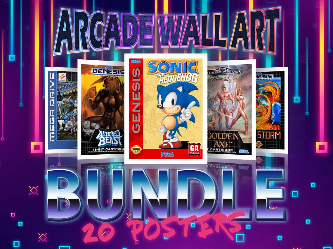 Arcade Wall Art, Sega Genesis Games Posters Pack, Retro Gaming Posters ...
