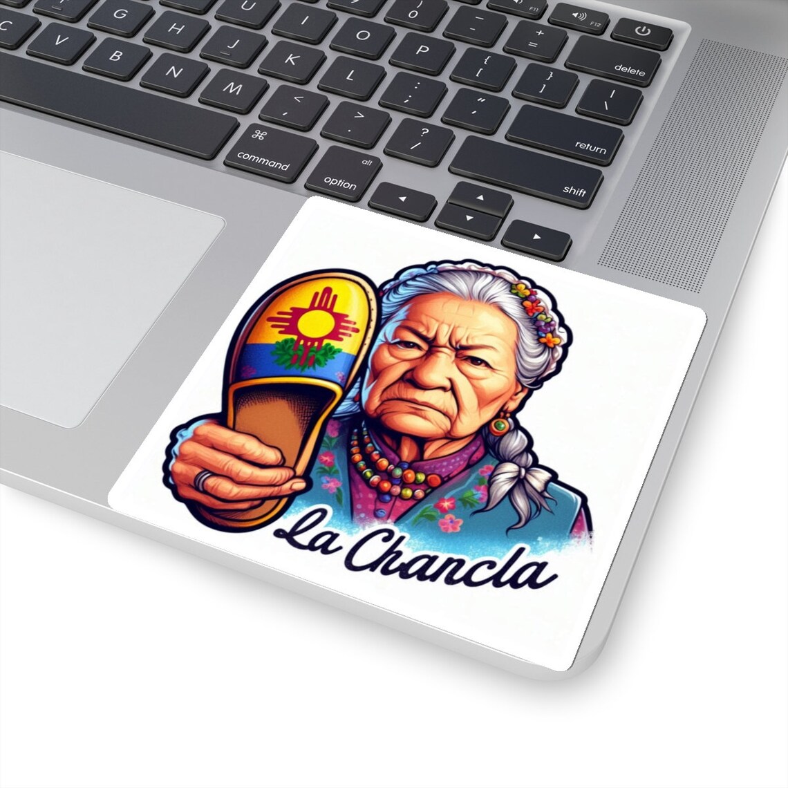 La Chancla Sticker Humorous Elderly Woman With Sandal, New Mexico Zia ...