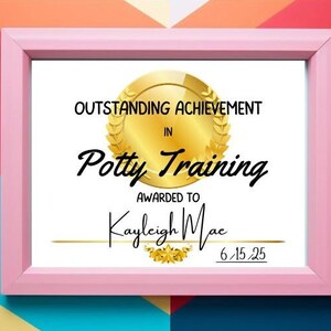 Potty Training Award Toddler Reward Certificate for Boys & Girls Child ...