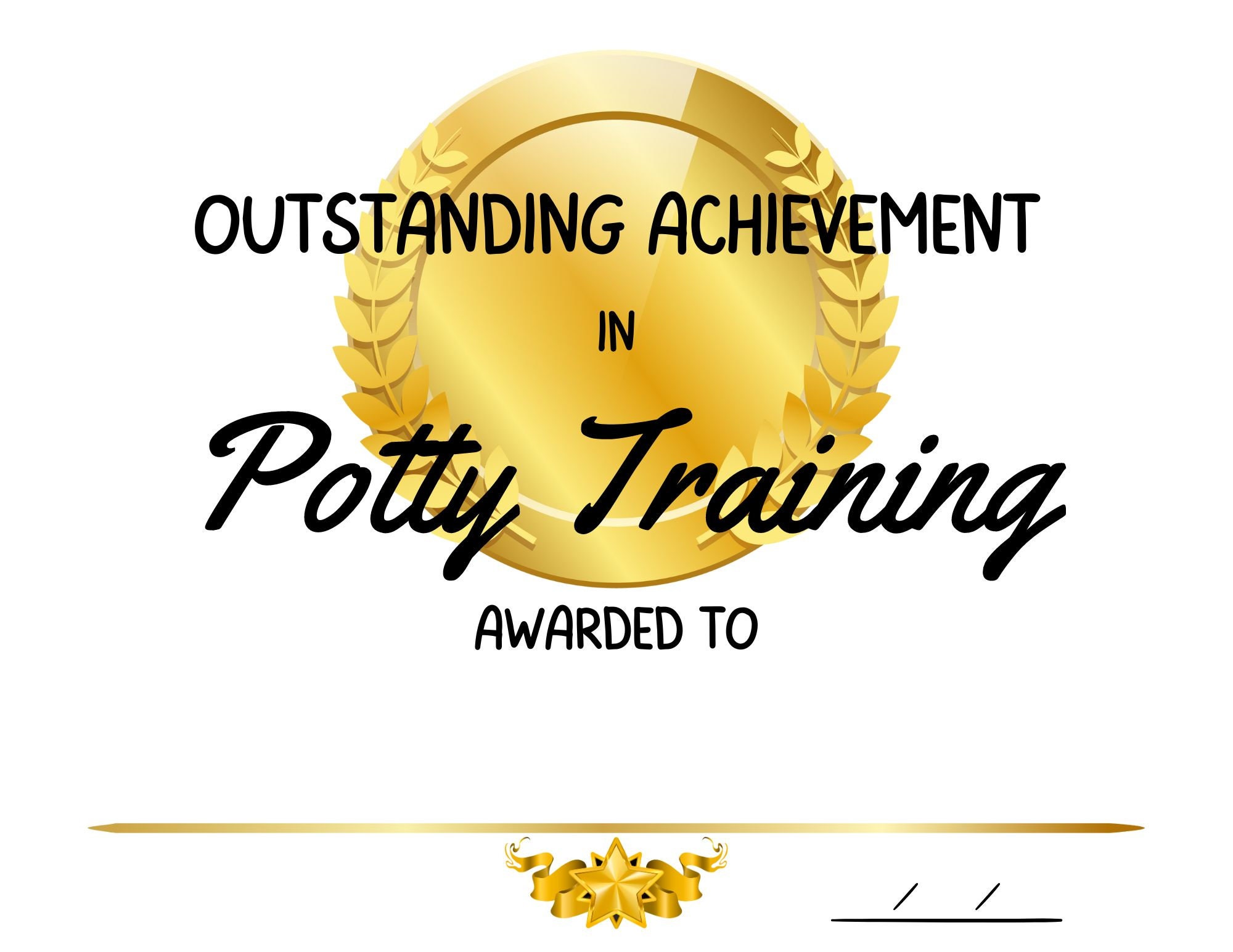 Potty Training Award Toddler Reward Certificate for Boys & Girls Child ...