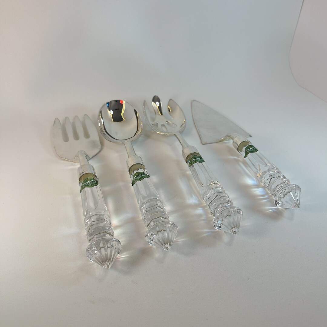 Shannon Crystal by Godinger Versailles 4-piece Crystal Serving Set - Etsy
