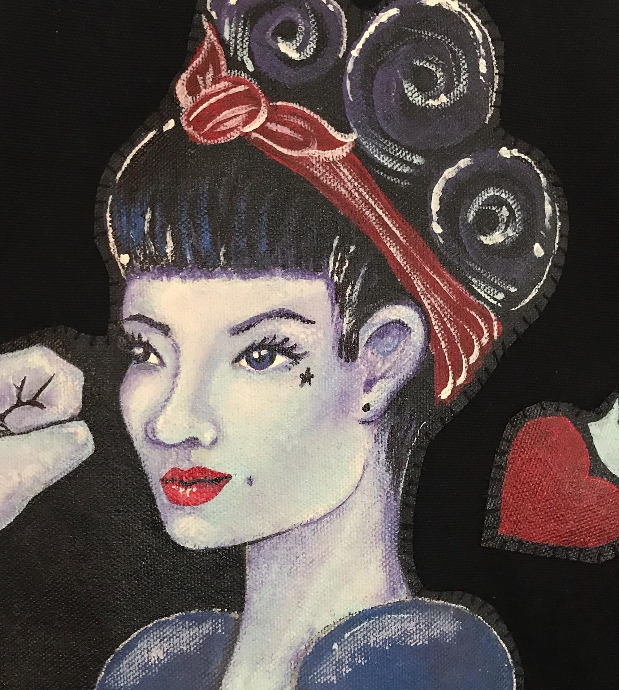 Girl Power Hand Painted Moto Jacket Medium - Etsy