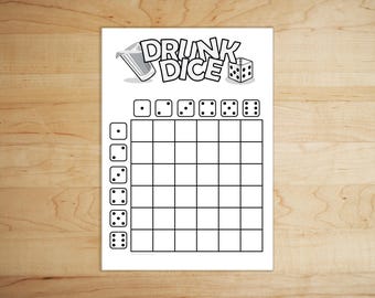 Drinking Dice | Printable Drinking Game for Adults, Fun for Pres ...