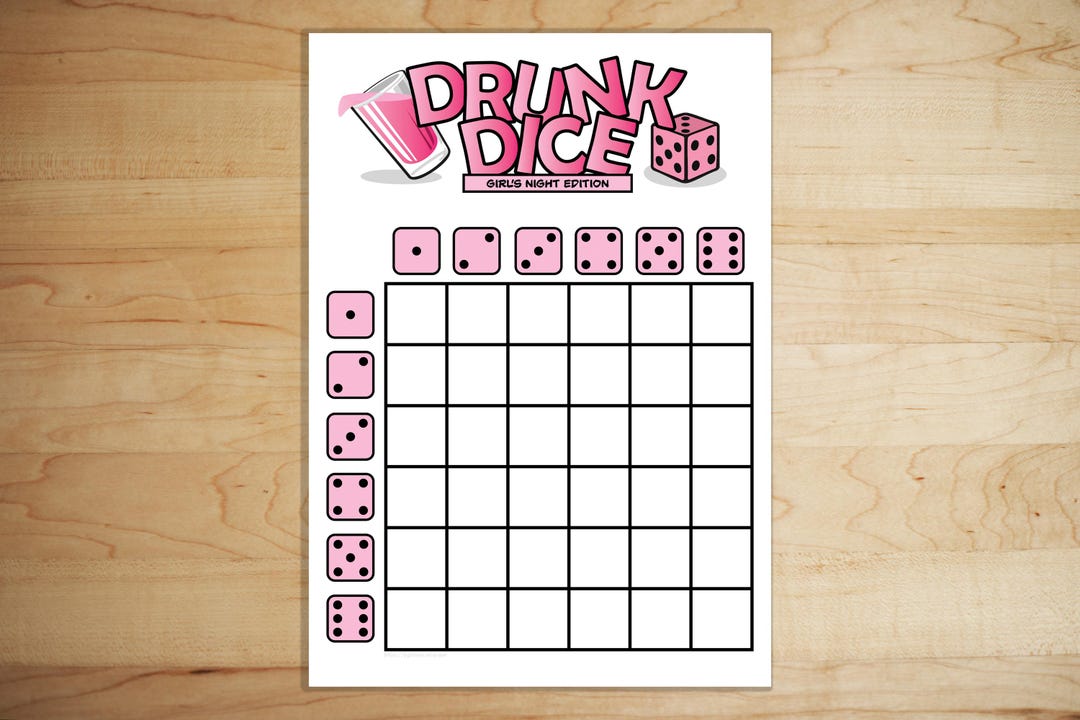 Drunk Dice - Girls' Night Edition TEMPLATE - Etsy