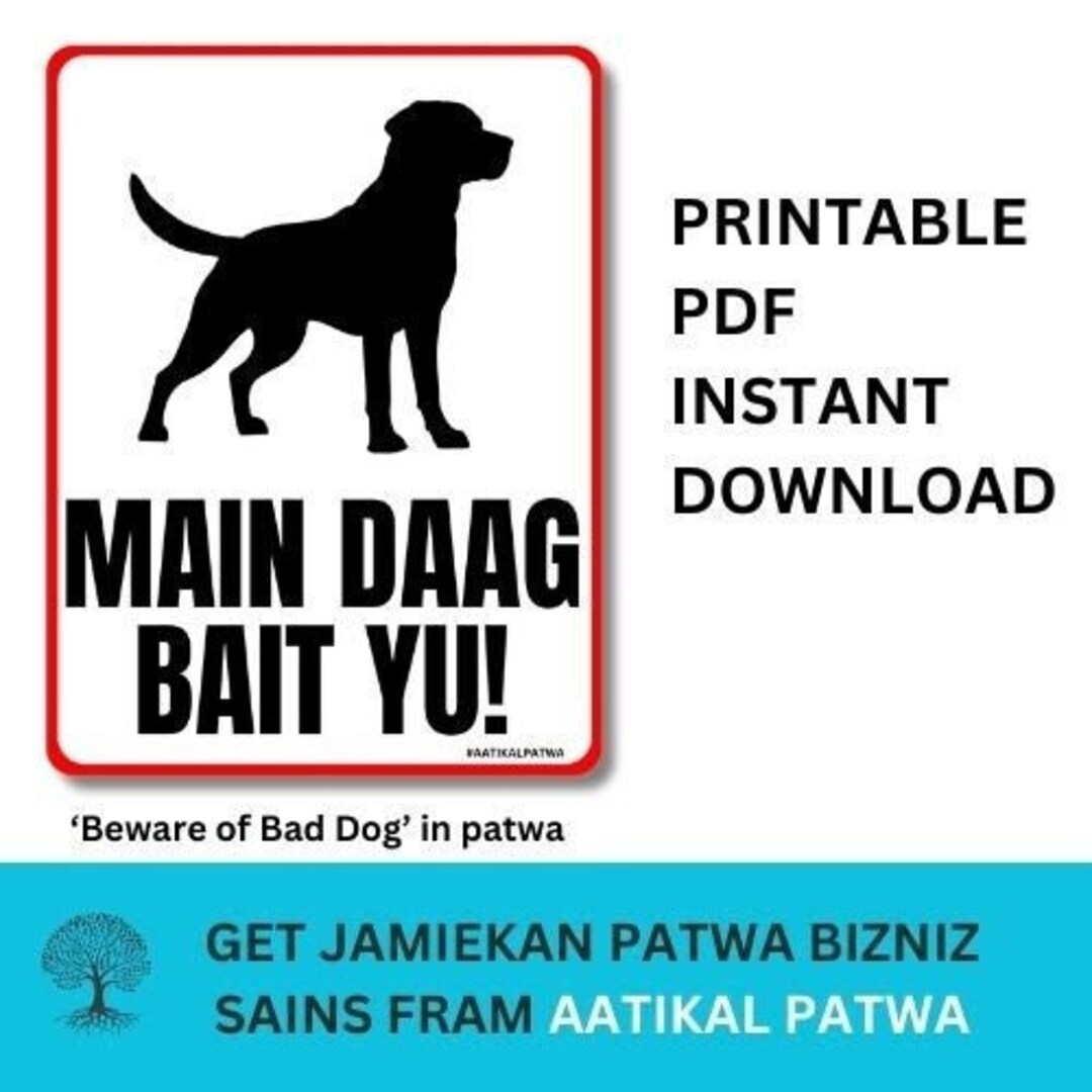 Beware of Dog | Jamaican Patwa Business Sign - Etsy
