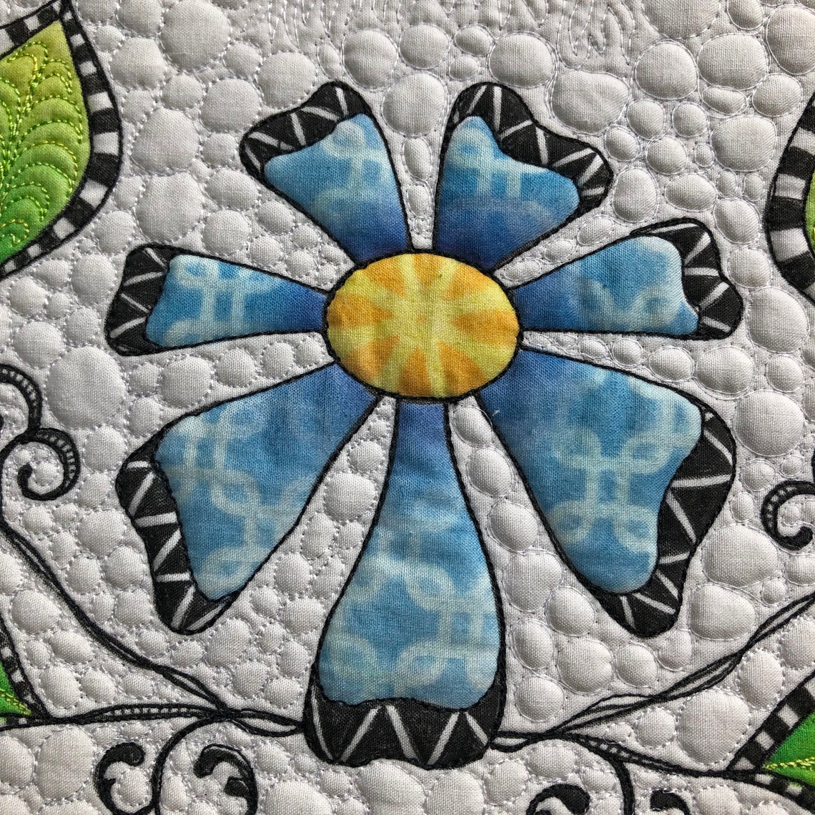 Digital Stenciled Quilt Pattern, Inked Quilt Pattern, Stenciling ...