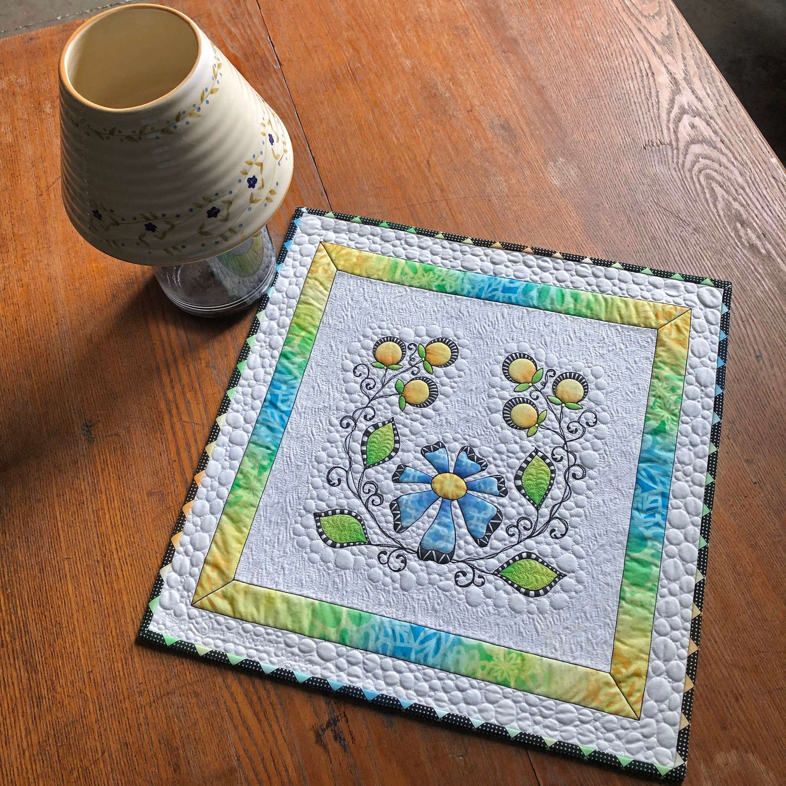 Digital Stenciled Quilt Pattern, Inked Quilt Pattern, Stenciling ...