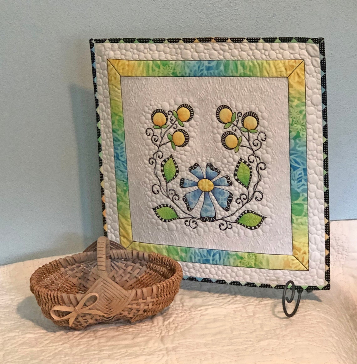 Digital Stenciled Quilt Pattern, Inked Quilt Pattern, Stenciling ...