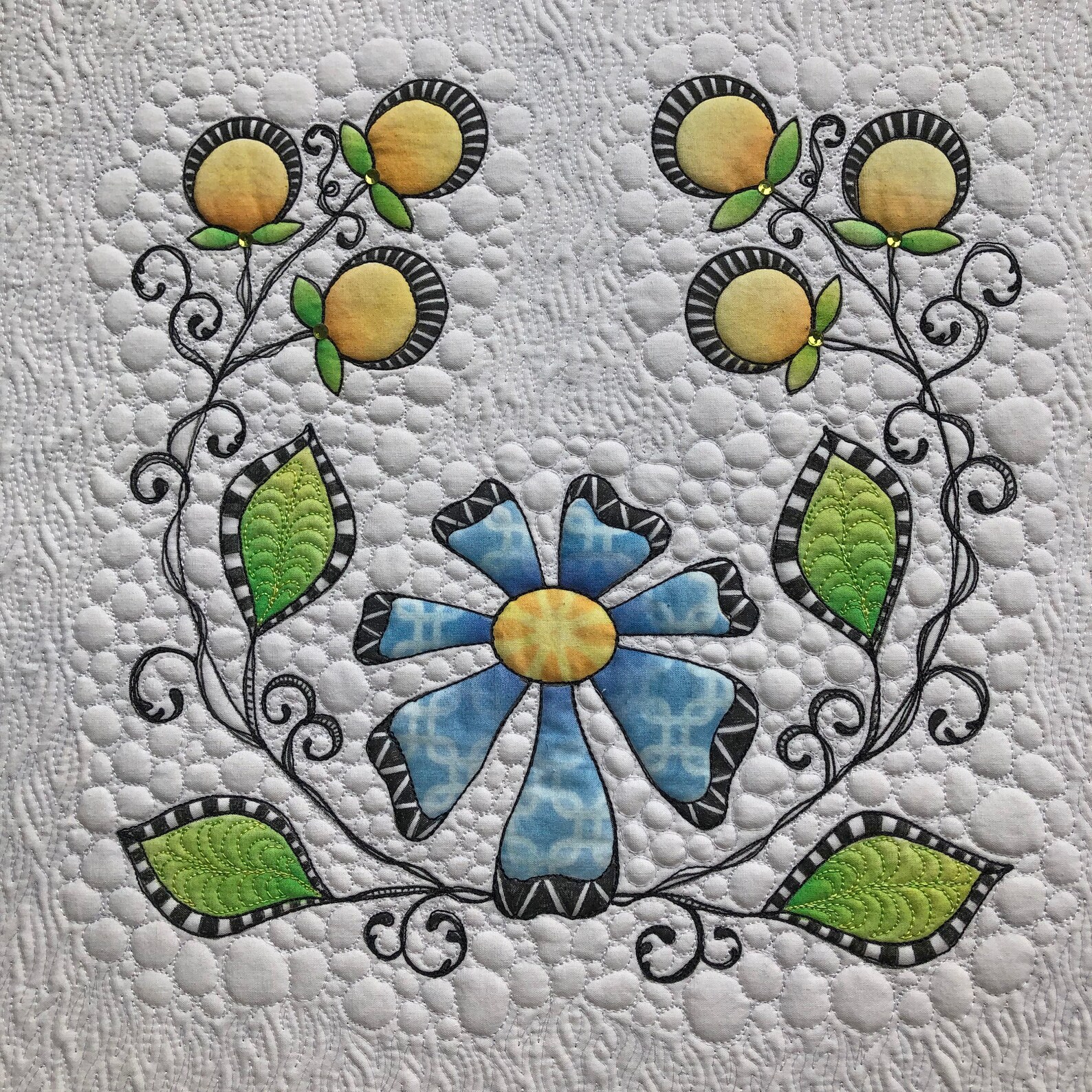 Digital Stenciled Quilt Pattern, Inked Quilt Pattern, Stenciling ...