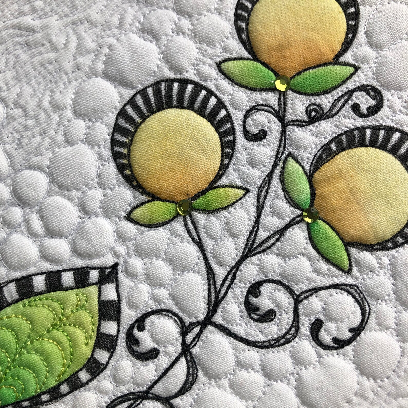 Digital Stenciled Quilt Pattern, Inked Quilt Pattern, Stenciling ...