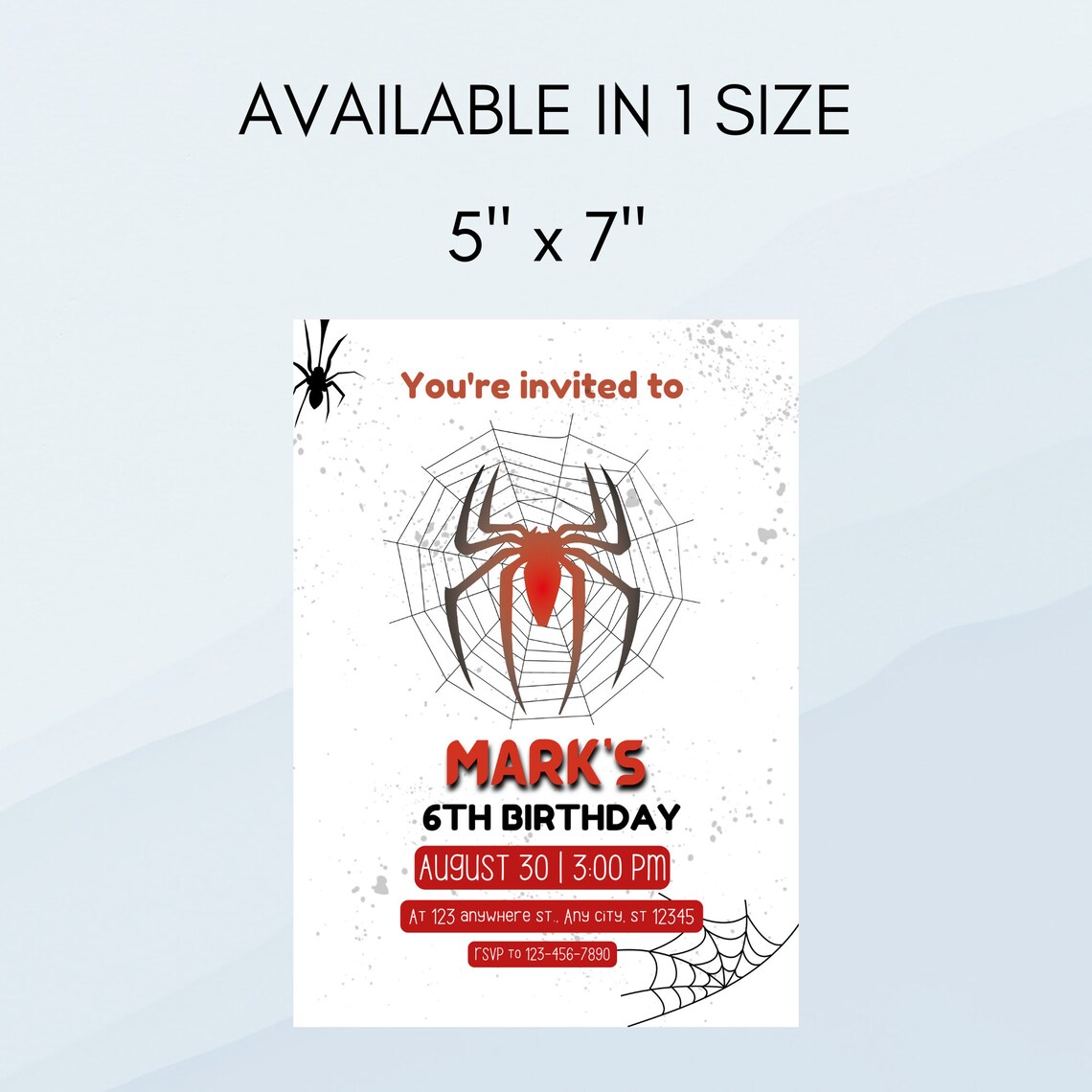 Spider Invitation Printable, Spiderman Editable Template, Birthday ...