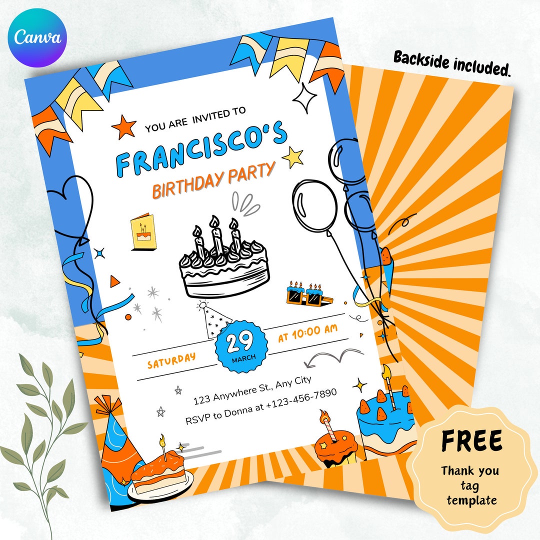 Comic Invitation Printable, Comiceditable Template, Birthday Invite ...