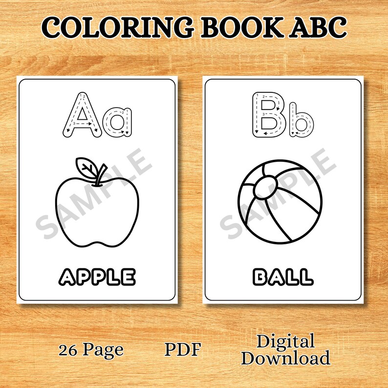 Kids Coloring Book, 26 Alphabet Coloring Pages, Abc Coloring, Letters ...