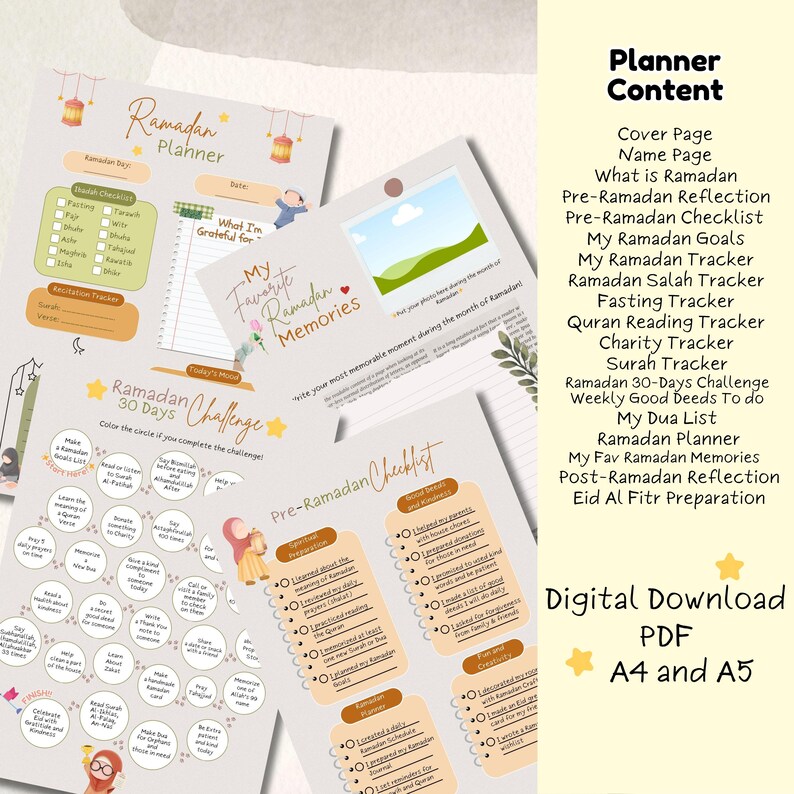 Ramadan Journal for Kids, Ramadan Planner for Children, Islamic Muslim ...