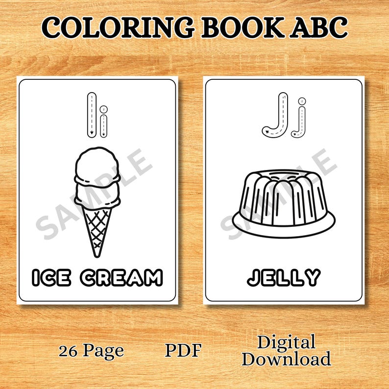 Kids Coloring Book, 26 Alphabet Coloring Pages, Abc Coloring, Letters ...