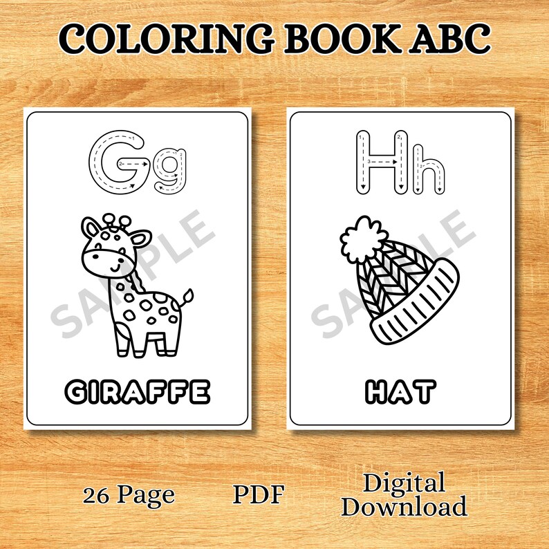 Kids Coloring Book, 26 Alphabet Coloring Pages, Abc Coloring, Letters ...