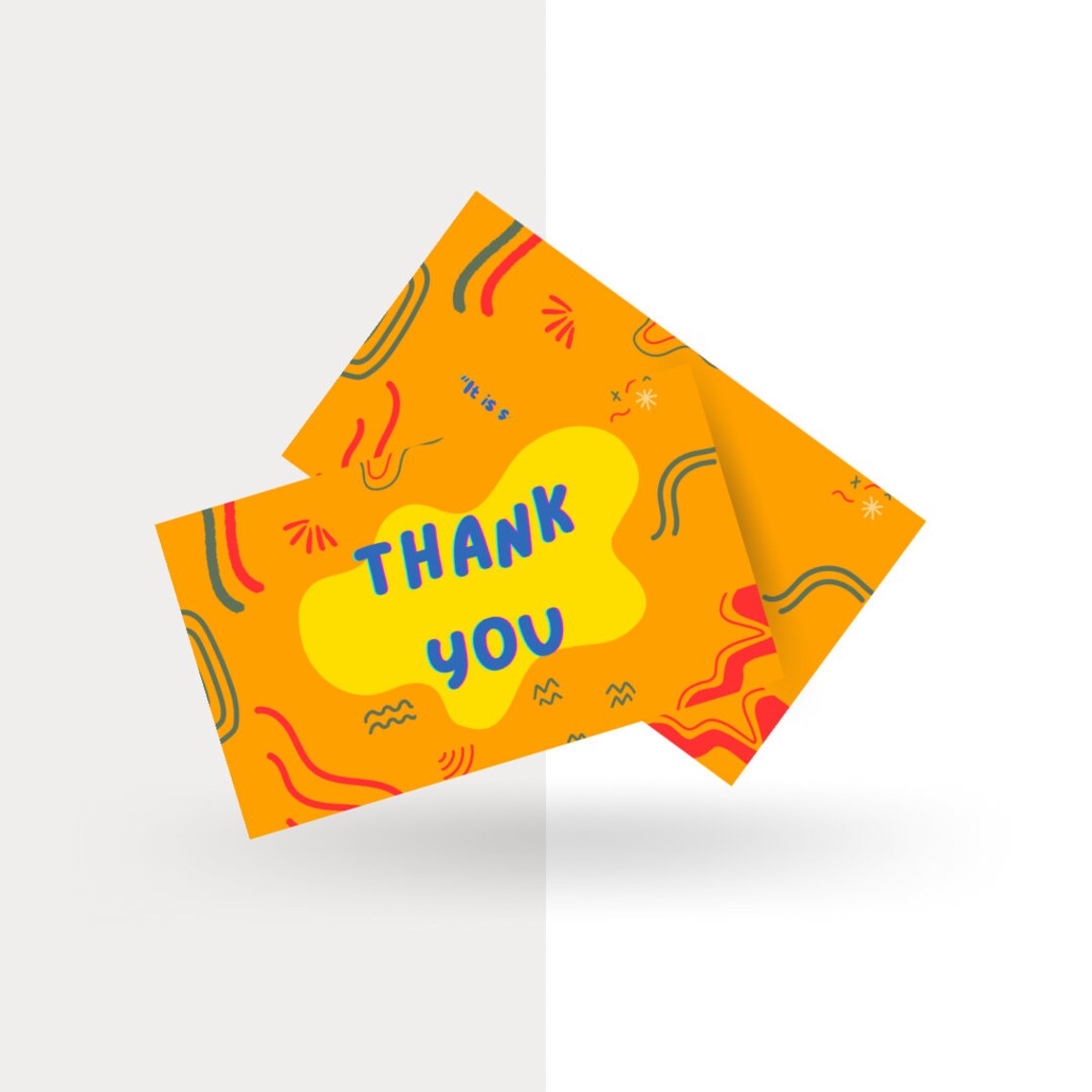 Abstract Lines Thank You Card Abstract Glow Lines Yellow Kid Birthday ...