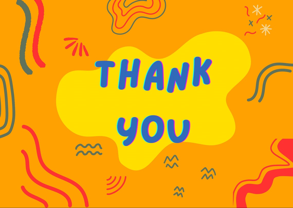 Abstract Lines Thank You Card Abstract Glow Lines Yellow Kid Birthday ...