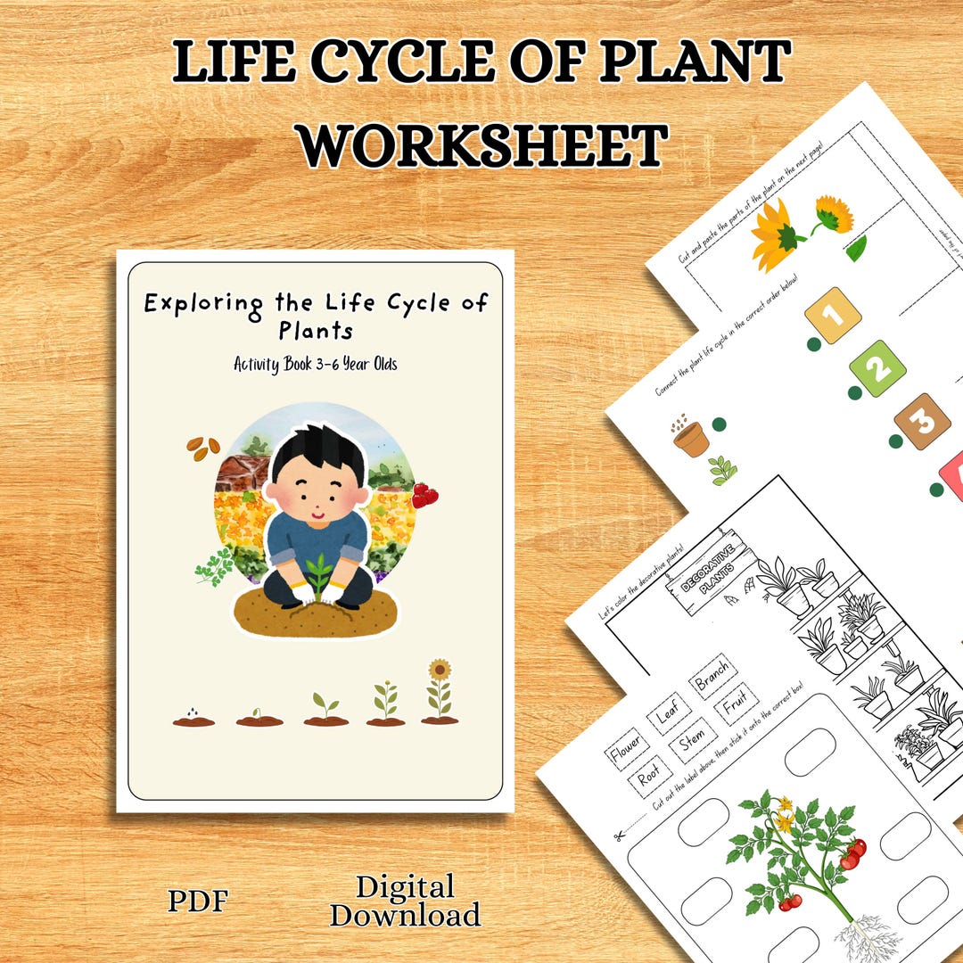 Plant Worksheet Printable, Plant Life Cycle, Parts of a Plant, Therapy ...