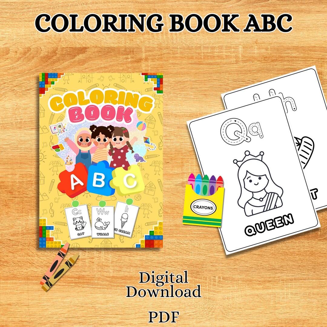 Kids Coloring Book, 26 Alphabet Coloring Pages, Abc Coloring, Letters ...
