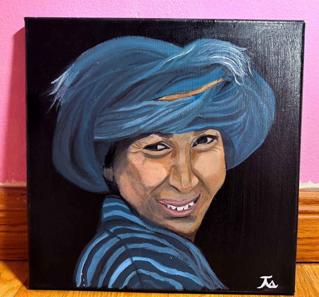 Portrait of a Young Afghan Boy - Hand-painted Afghan Art - Traditional ...