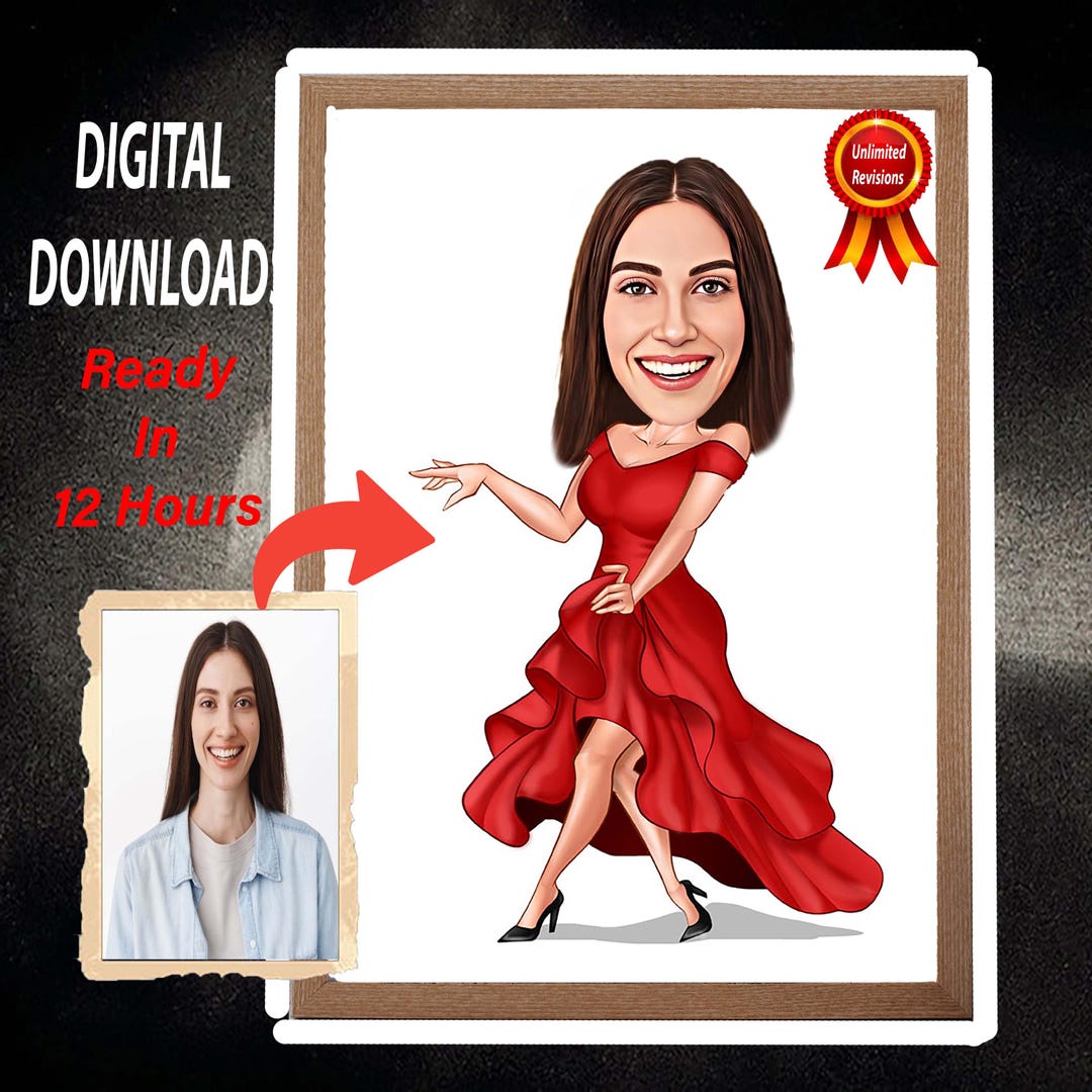 Dancer Cartoon From Photo, Funny Dancing Gift for Women, Dance ...