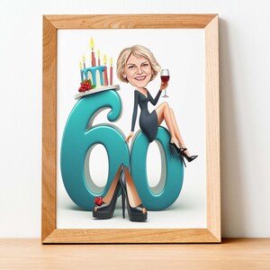 New Personalized 60th Birthday Caricature From Photos Happy Birthday ...