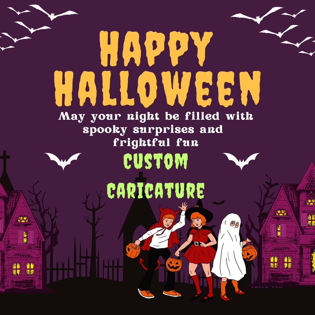 Custom Monster Mash Halloween Caricature, Digital Art (PNG Download) - Etsy