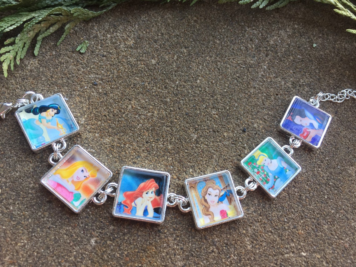Disney PRINCESS Link Bracelet YOU CHoOsE 6 favorites Free | Etsy