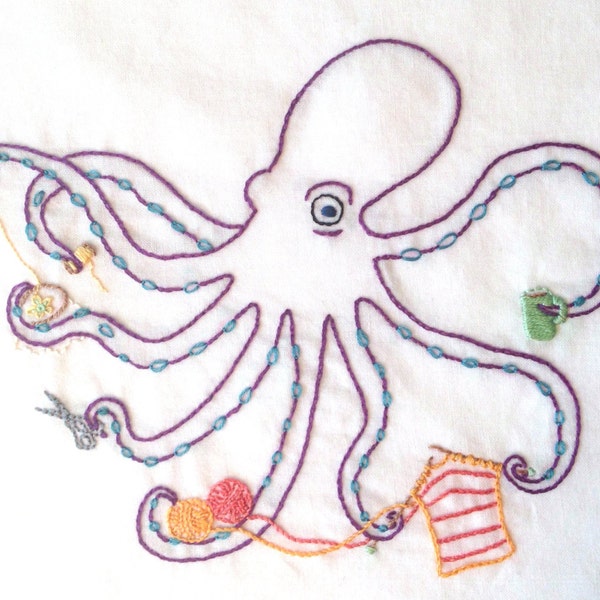 Octopus Embroidery - Etsy