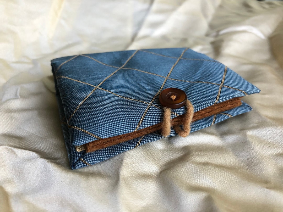Needle Book in Slate Blue & Copper Silk With Wool Blend Pages - Etsy