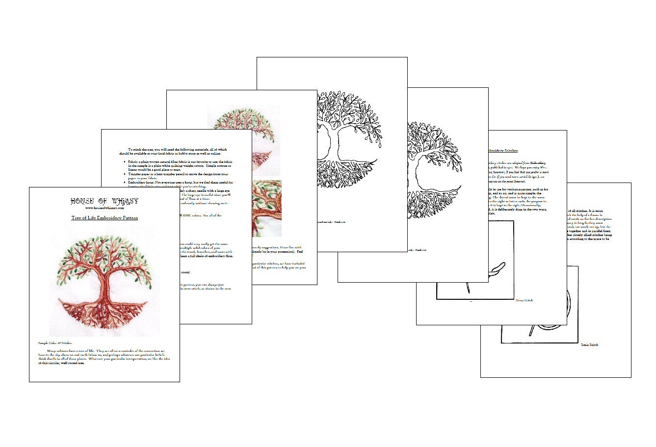 Tree of Life Hand Embroidery Pattern PDF - Stitching Instructions ...