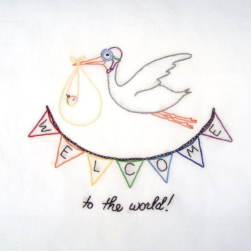 Welcome to the World New Baby Hand Embroidery PDF Pattern With - Etsy
