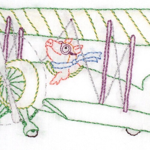 Flying Pig in Biplane Hand Embroidery Pattern PDF - Etsy