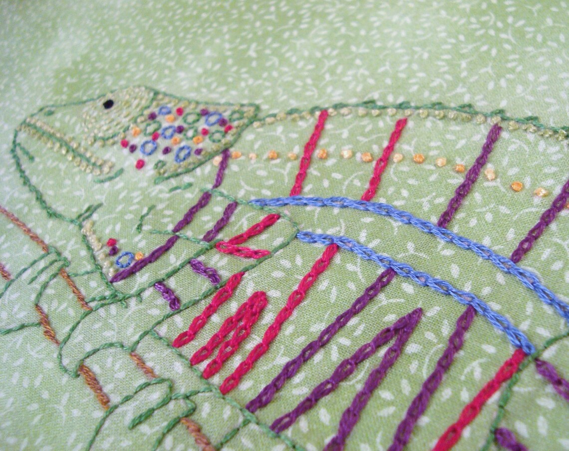 Chameleon Hand Embroidery Pattern PDF Stitching Instructions - Etsy