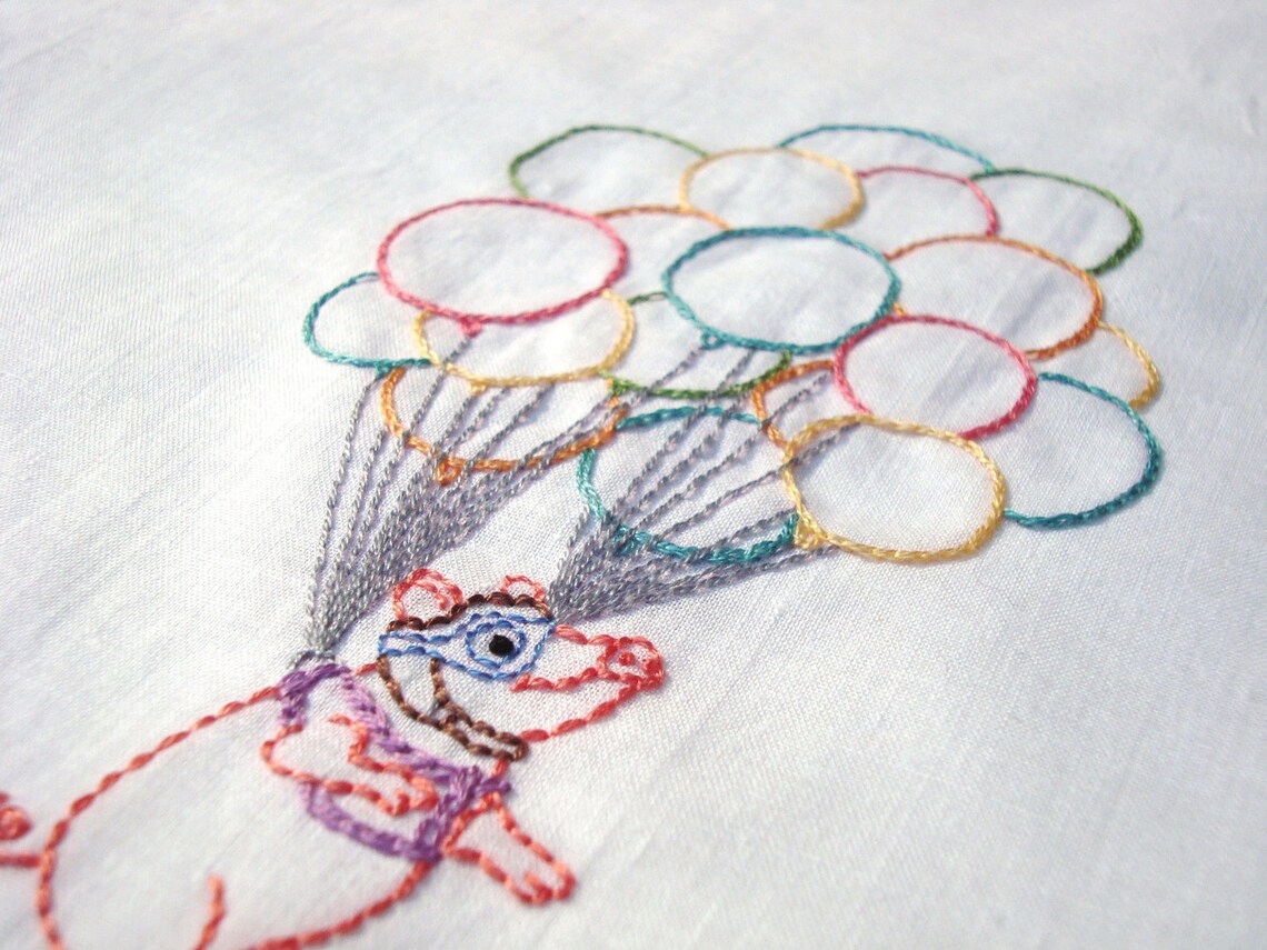 Set of 4 Flying Pig Hand Embroidery Patterns PDF - Pigs in Zeppelin ...