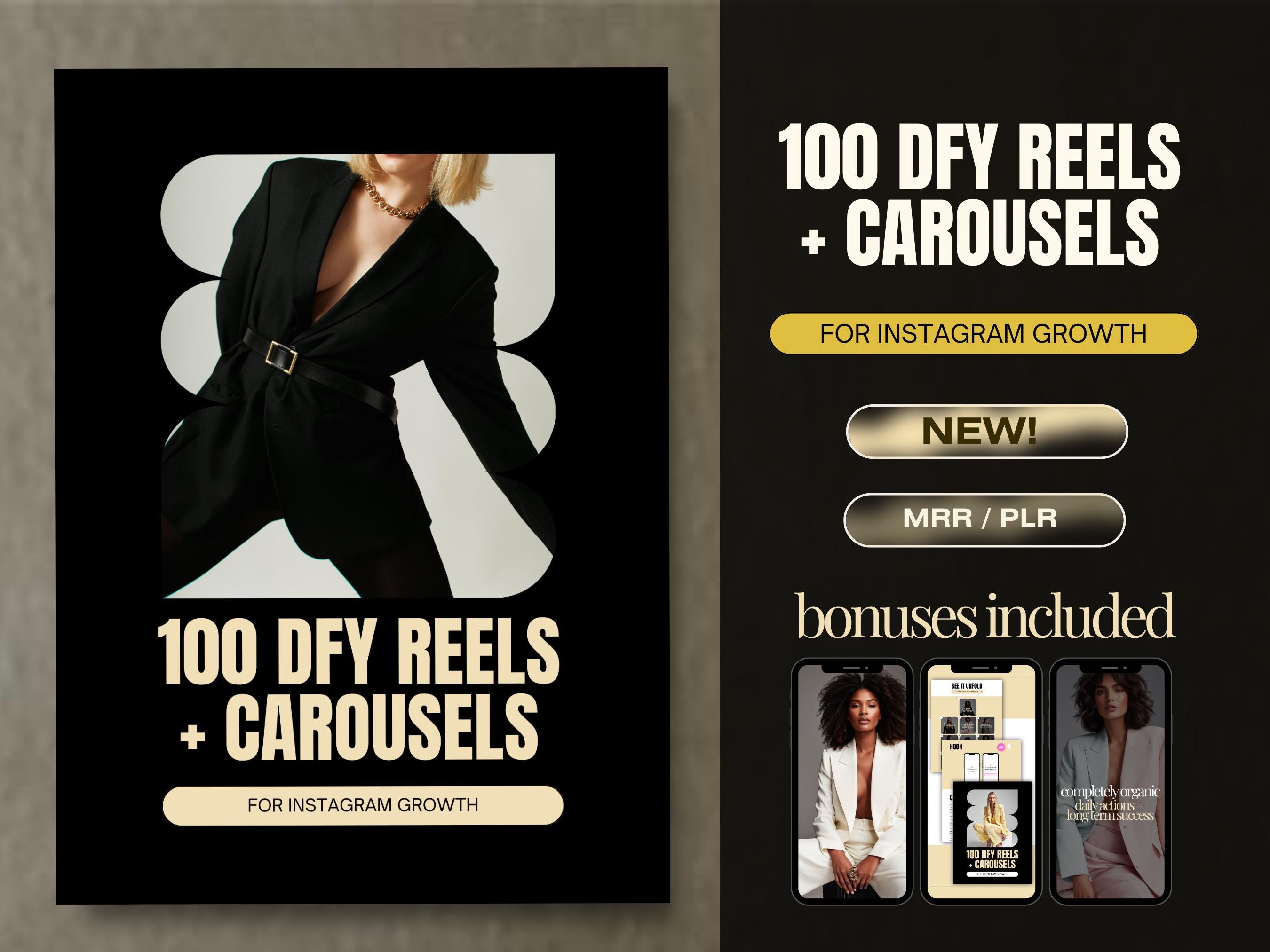 100 DFY Reels + Carousels Faceless Digital Marketing Instagram Hooks and Captions With Master ...
