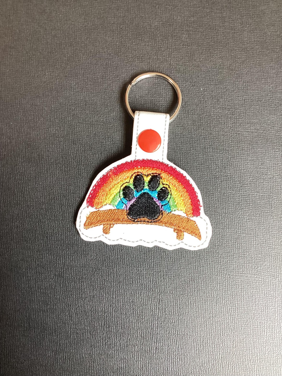 Rainbow Bridge Embroidered Keychain | Pet Loss Keychain | Rainbow Bridge Keychain | Pet Loss ...