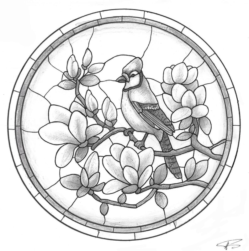 Stained Glass Patterns - Blue Jay Bird - Etsy