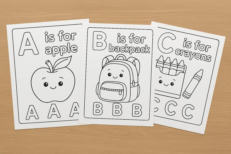ABC School Coloring Pages: A-Z Printable Alphabet Worksheets (templett ...