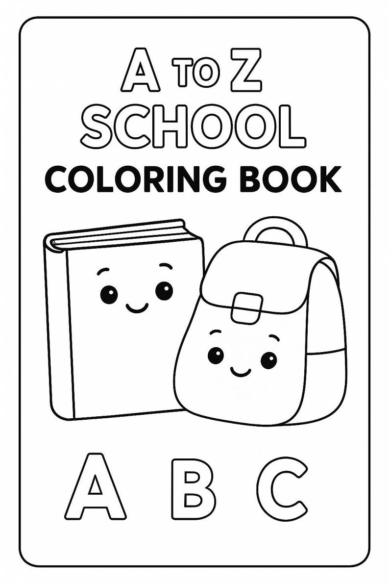 ABC School Coloring Pages: A-Z Printable Alphabet Worksheets (templett ...