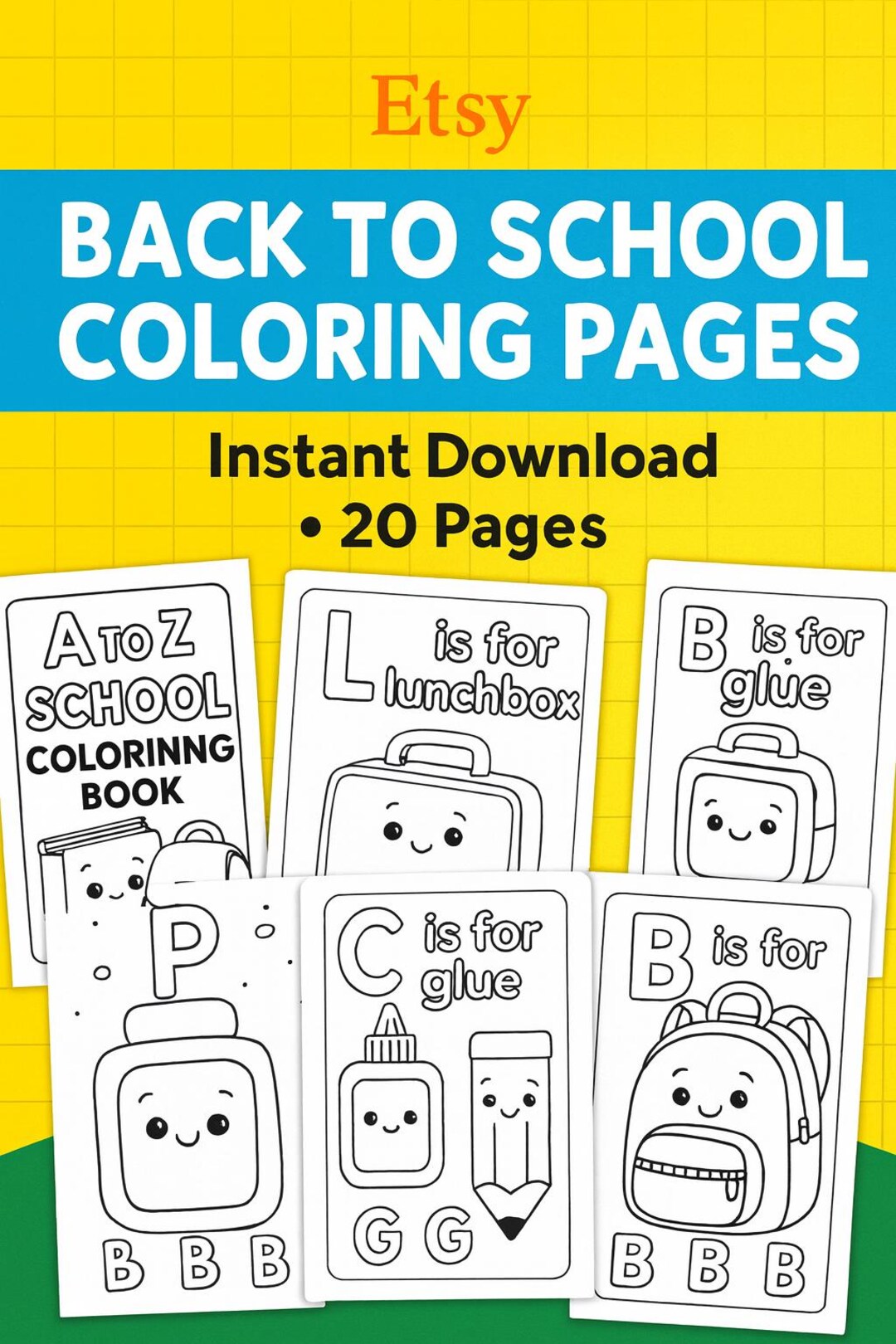 ABC School Coloring Pages: A-Z Printable Alphabet Worksheets (templett ...