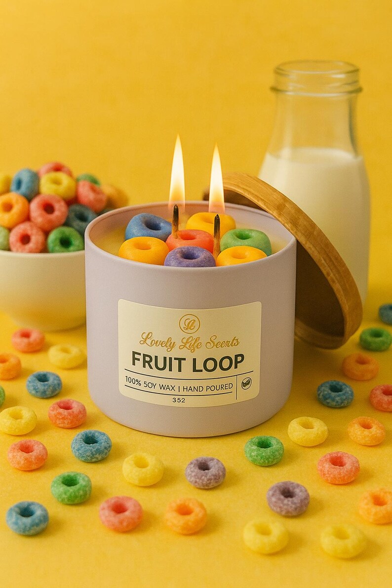 Fruity Cereal Scent Candle, 100% Soy Wax, Hand Poured - Etsy