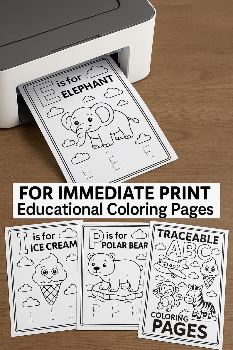 Traceable ABC Coloring Pages for Kids, Printable Alphabet Worksheets ...