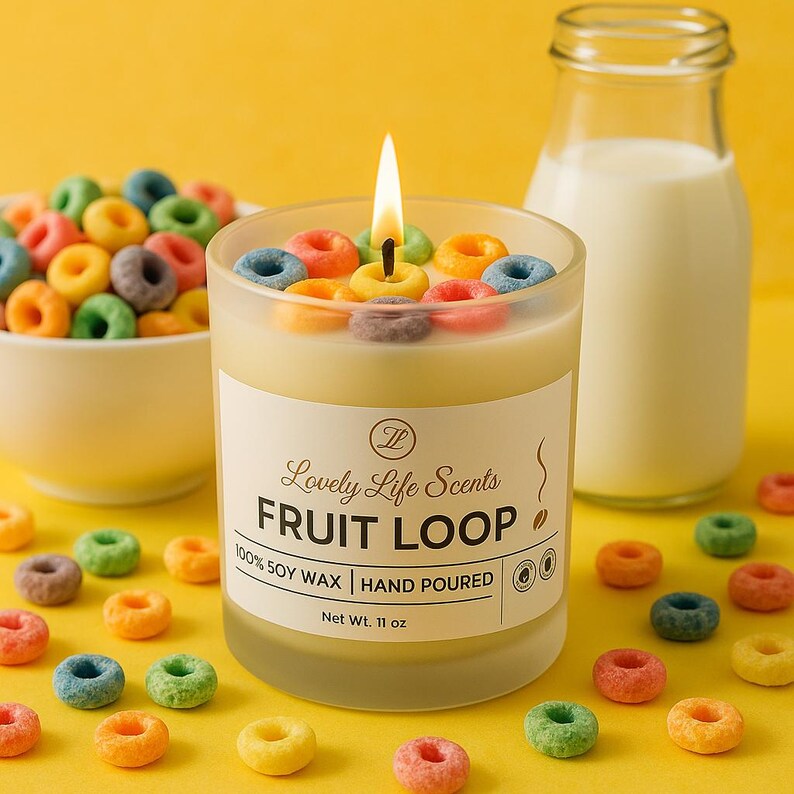 Fruity Cereal Scent Candle, 100% Soy Wax, Hand Poured - Etsy