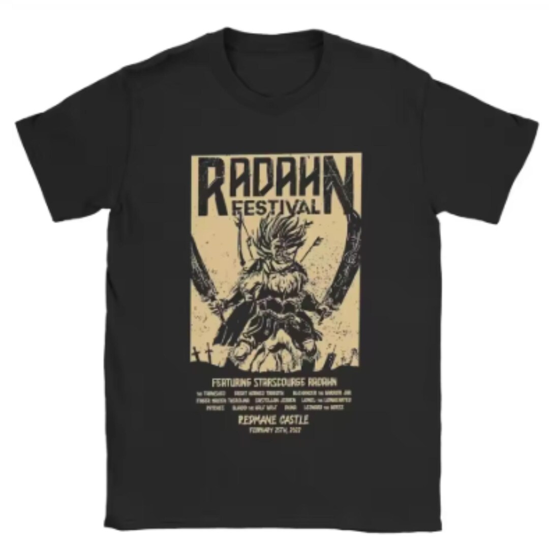 Elden Ring Radahn T-shirt for Men Novelty Pure Cotton Tees Round Collar ...