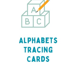 Alphabet Tracing Cards Worksheet - Etsy